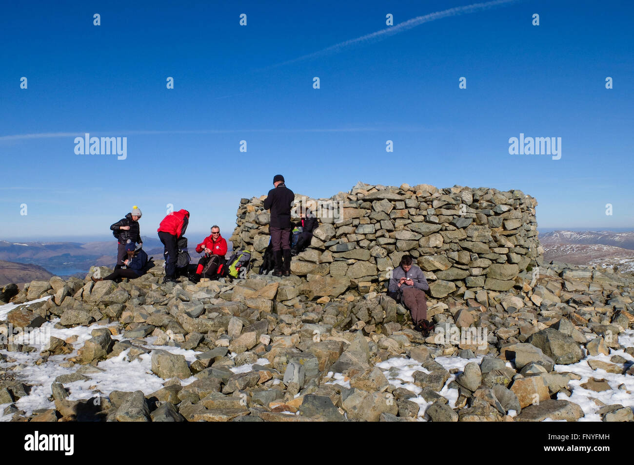 The Summit of Scafell Pike, Lake District, Cumbria, England, UK Stock ...