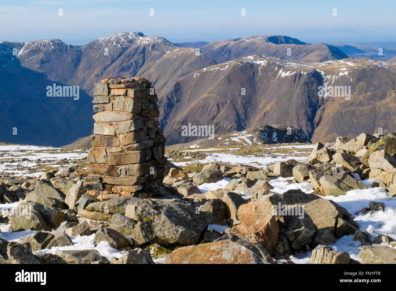 The Summit of Scafell Pike, Lake District, Cumbria, England, UK Stock ...