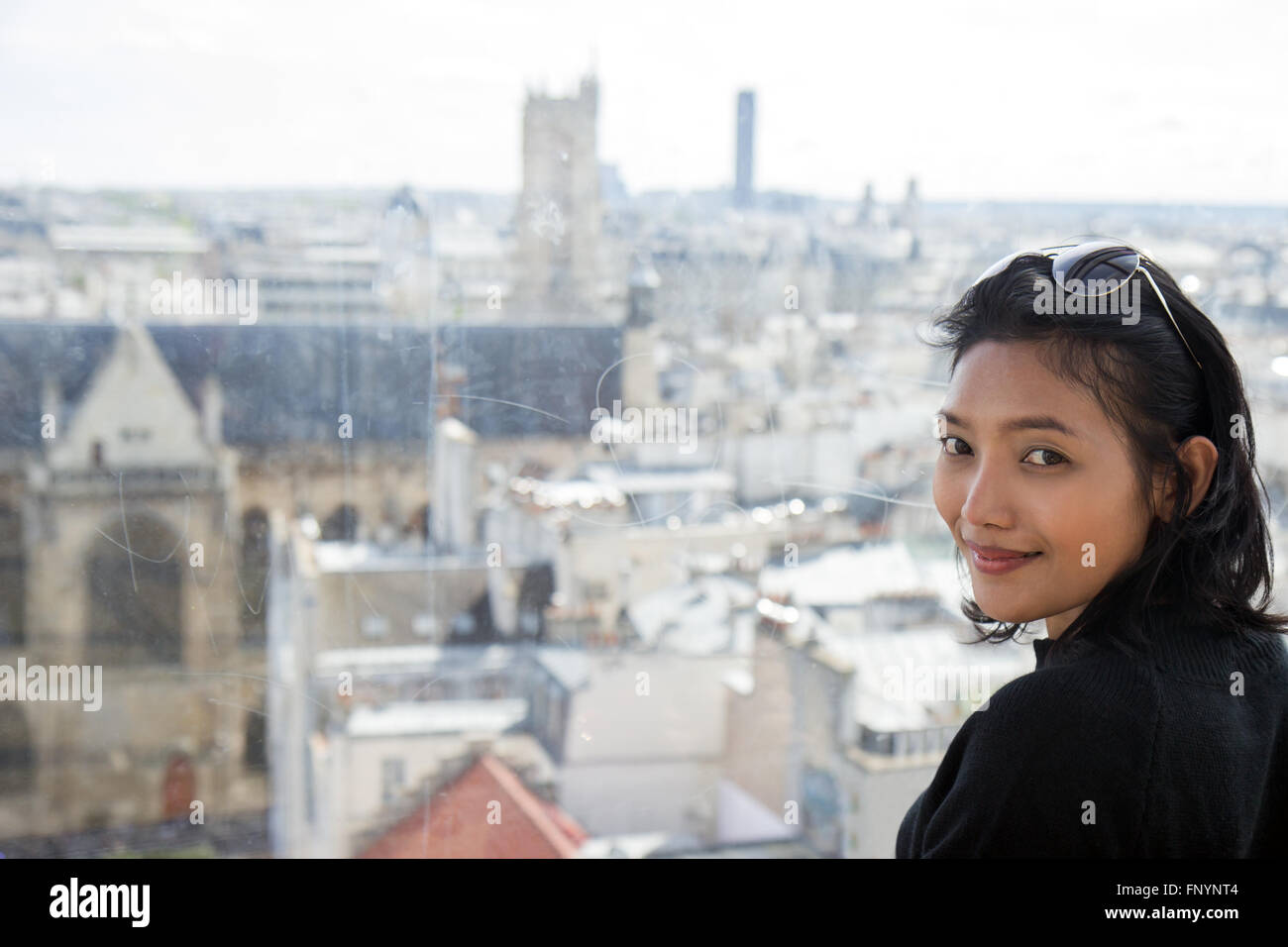 Person window view paris hi-res stock photography and images - Alamy