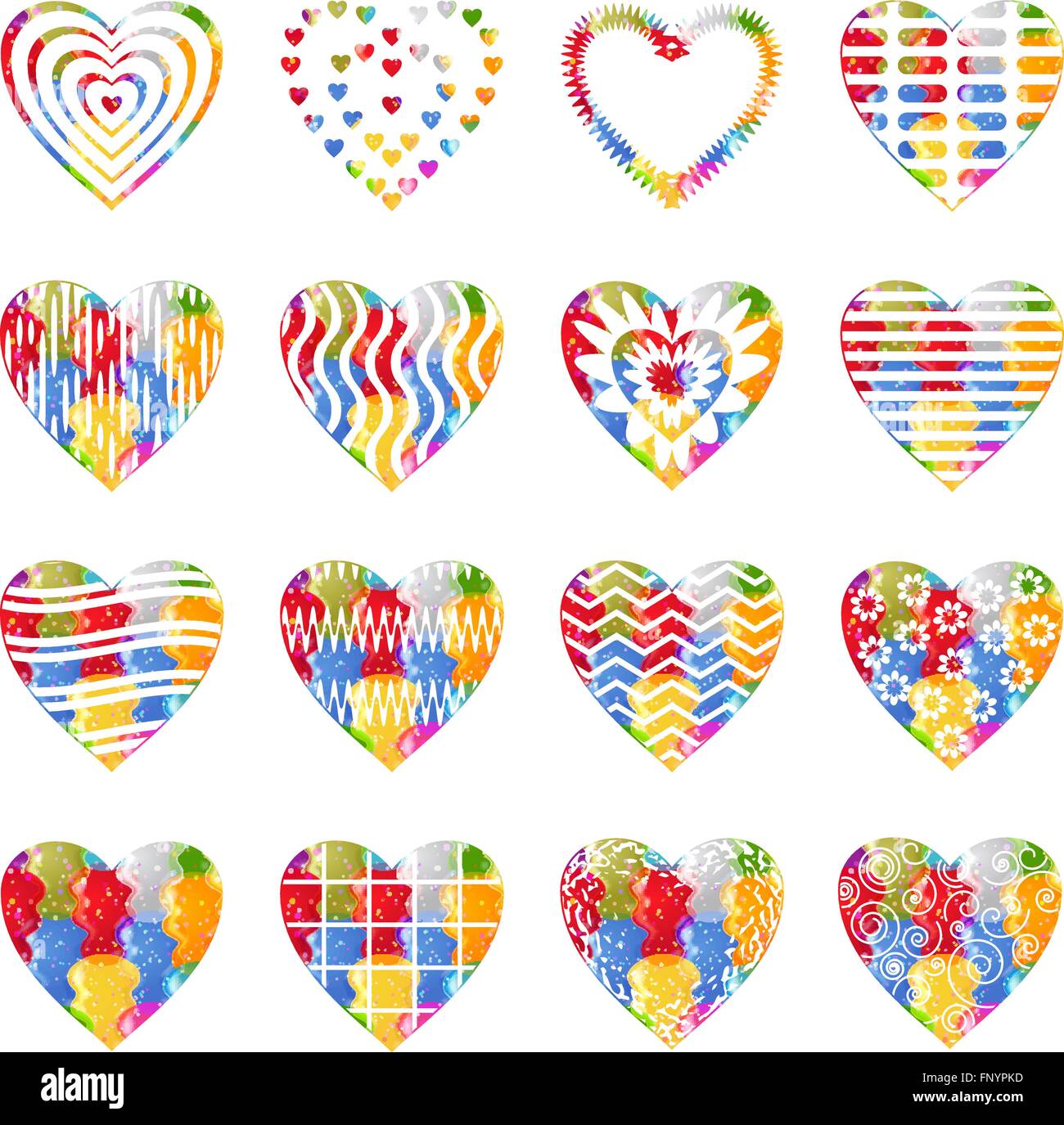 Valentine heart with patterns, set Stock Vector Image & Art - Alamy