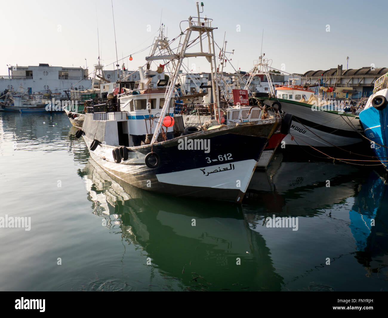 Morocco, Tangier, port fishing boats Stock Photo - Alamy