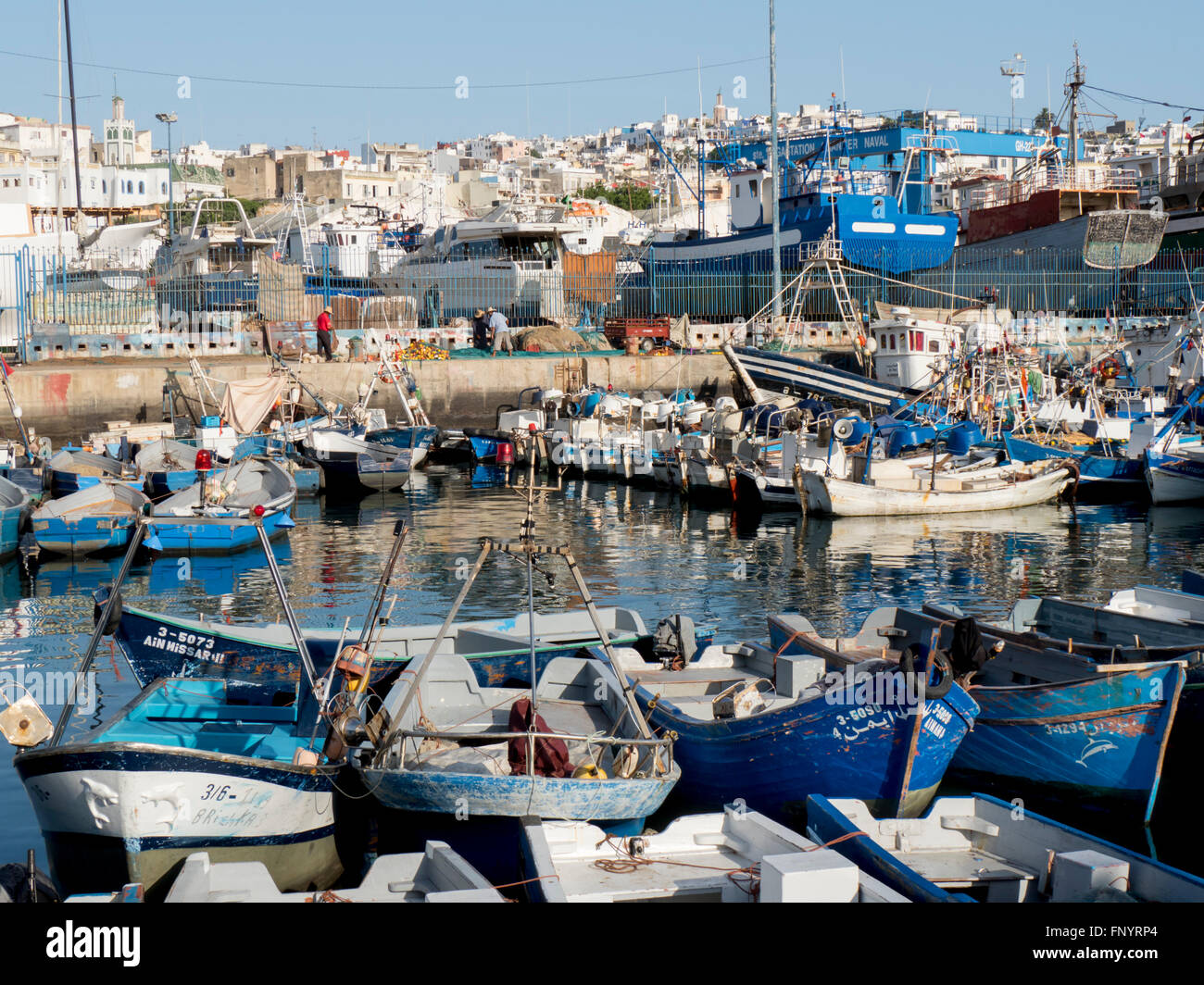 Morocco, Tangier, port fishing boats Stock Photo - Alamy