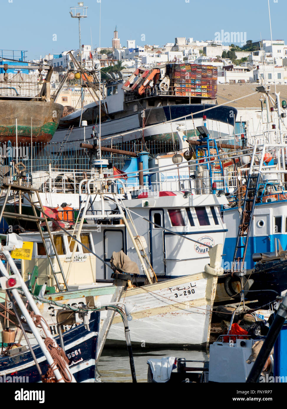 Morocco, Tangier, port fishing boats Stock Photo - Alamy