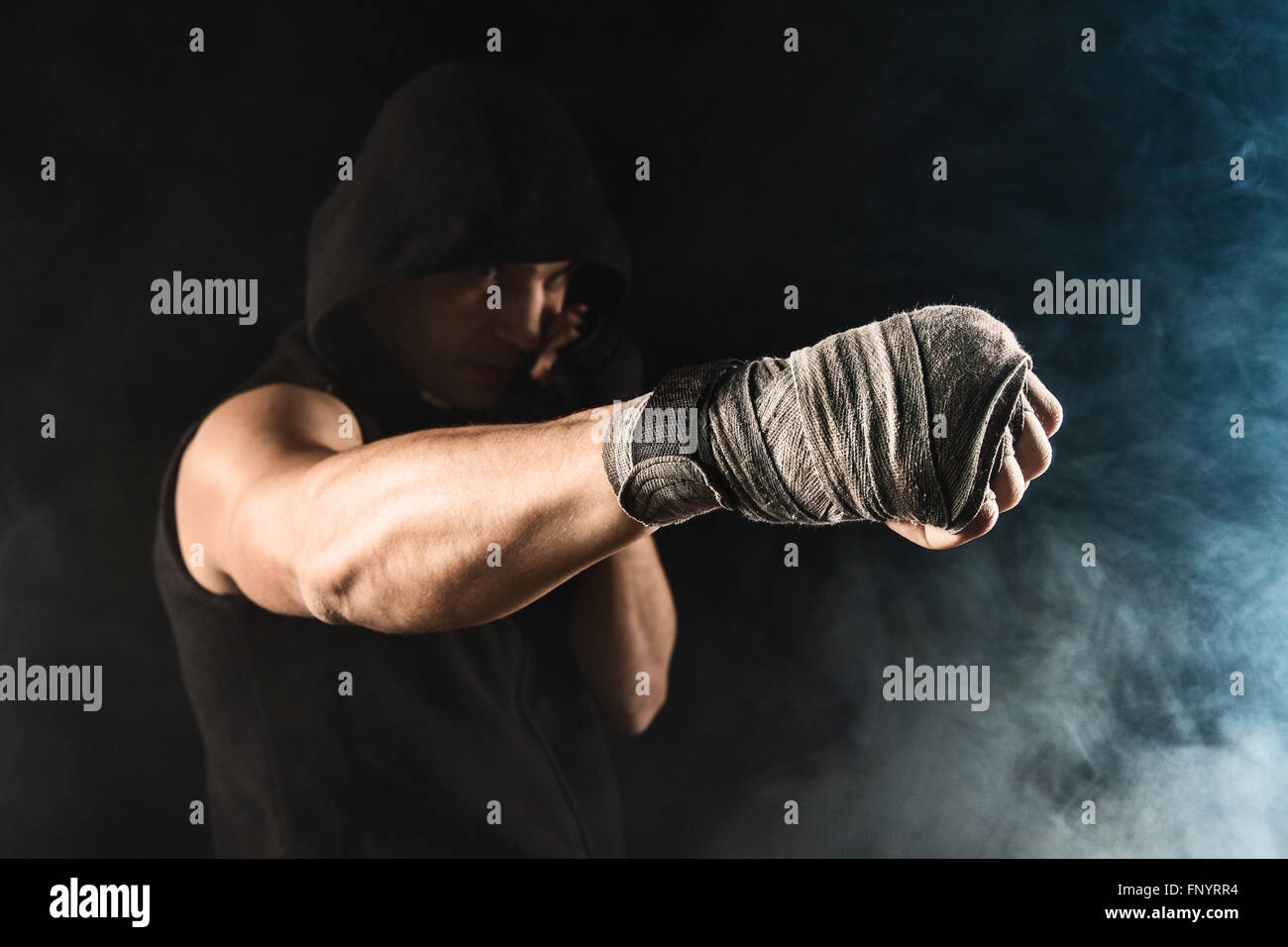 Close-up hand of muscular man with bandage Stock Photo - Alamy