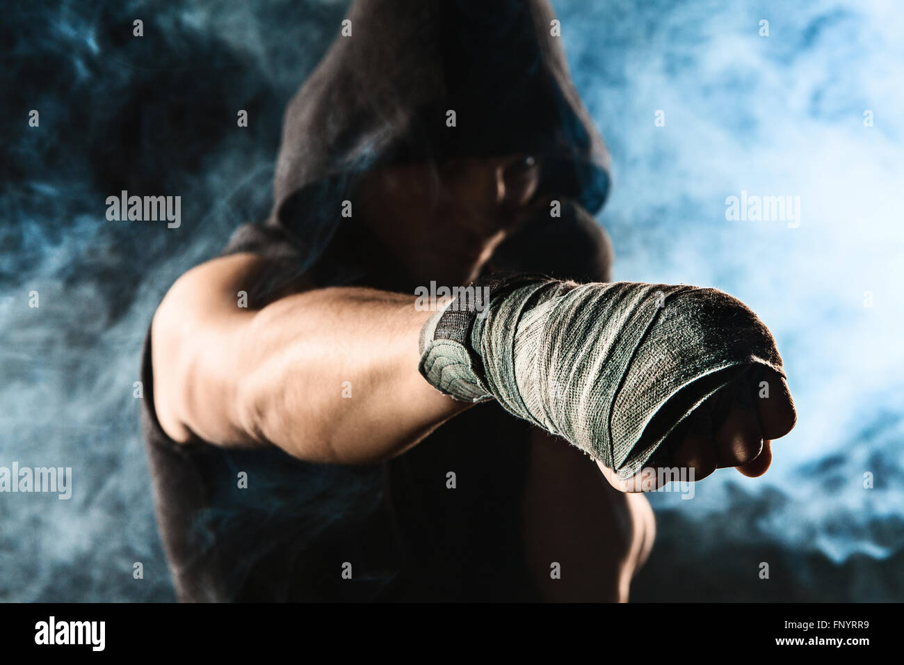 Close-up hand of muscular man with bandage Stock Photo - Alamy