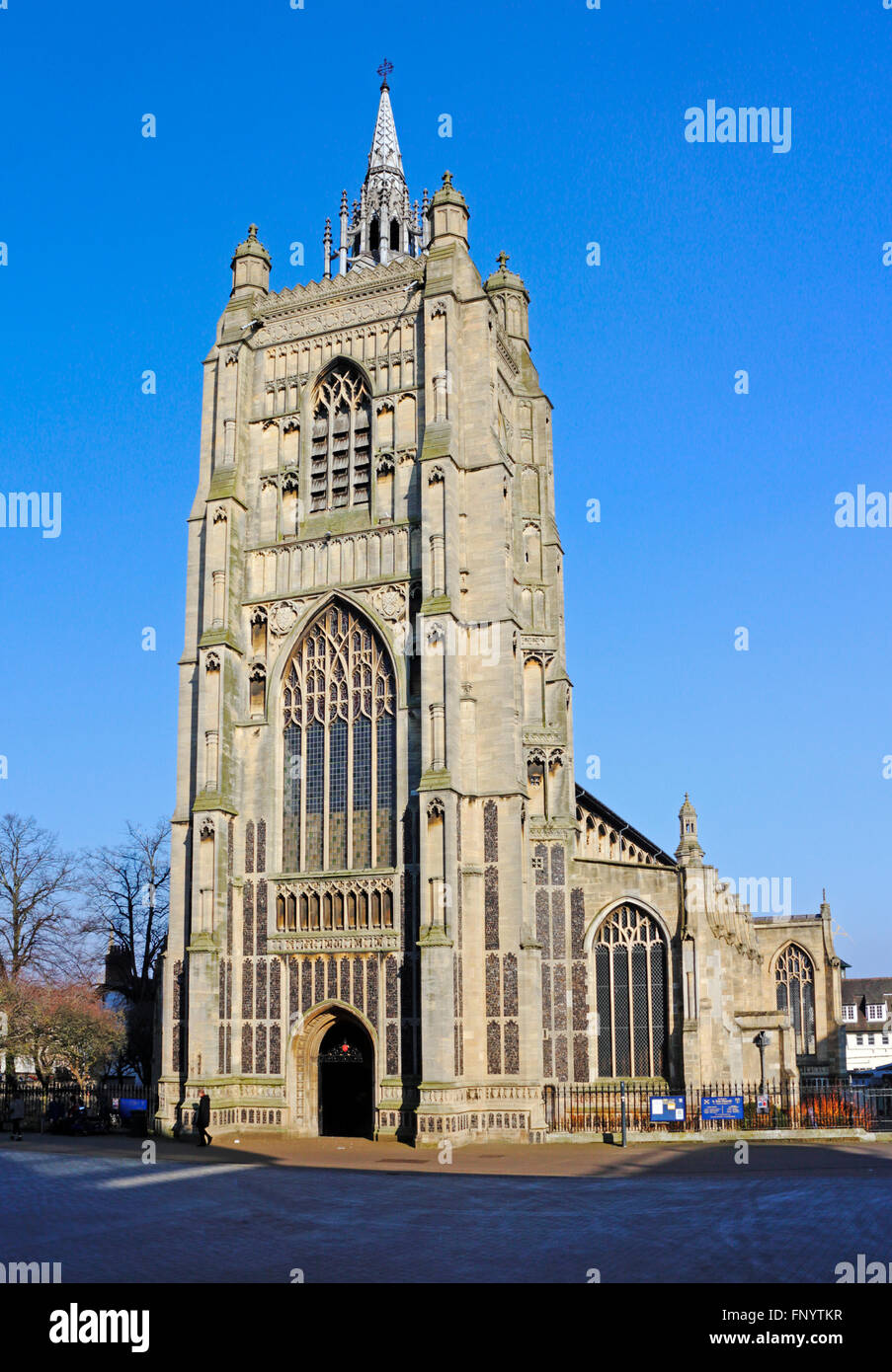 A view of the church of St Peter Mancroft from outside The Forum in the ...