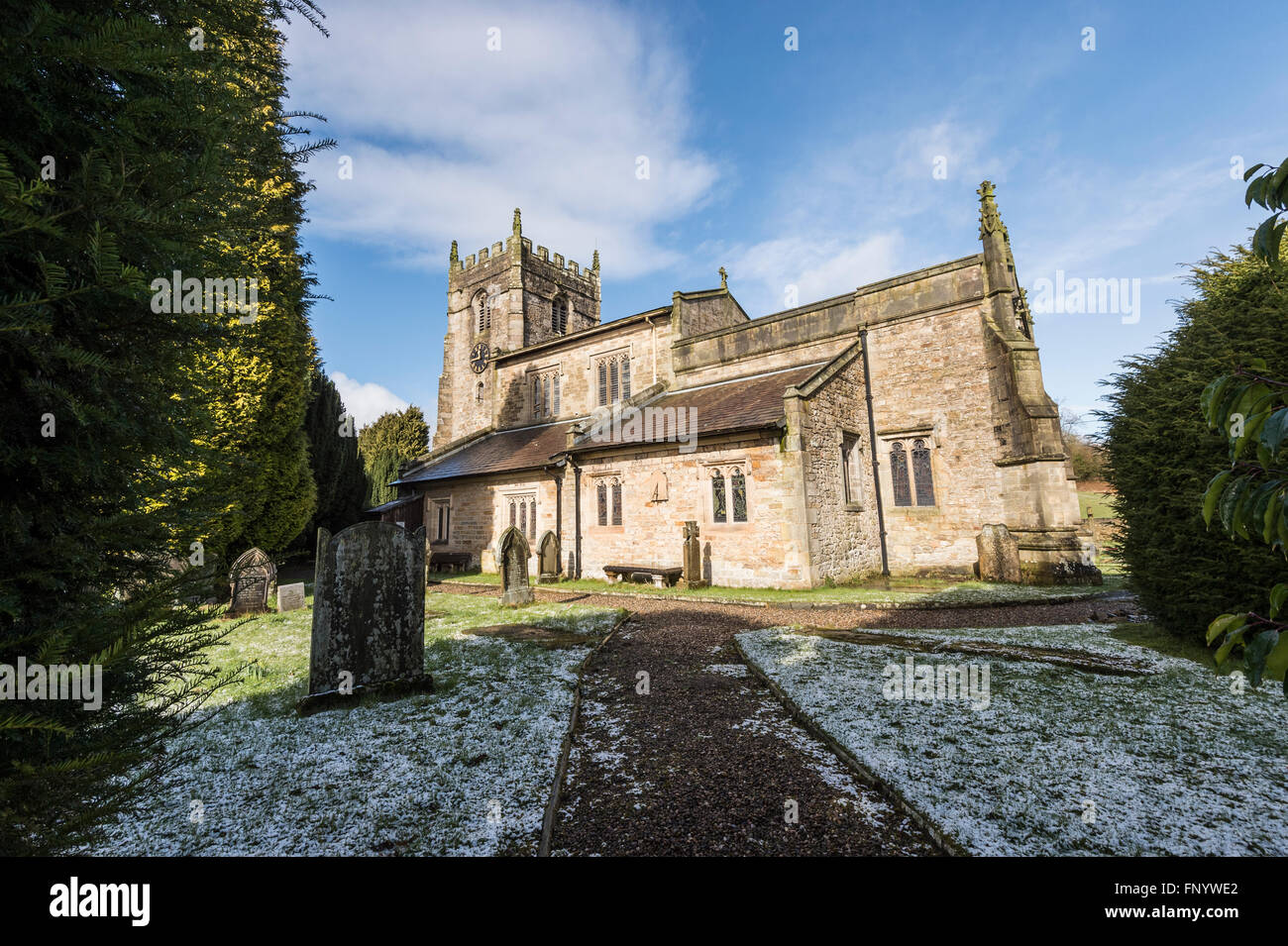 St John's the Baptist Anglican Church in winter, Low Bentham Stock ...