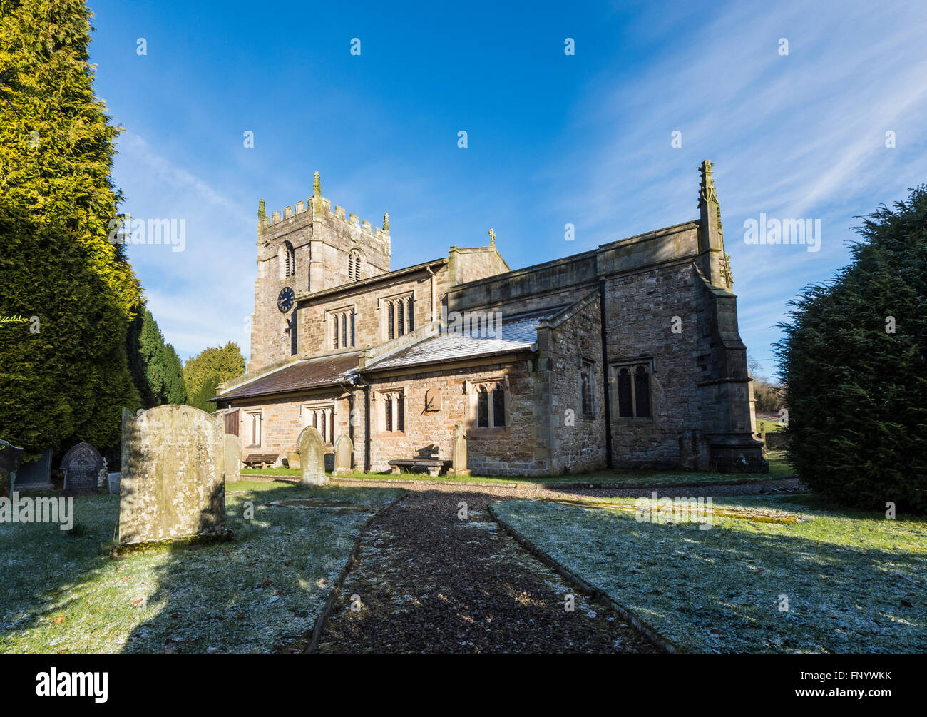 St John's the Baptist Anglican Church in winter, Low Bentham Stock ...