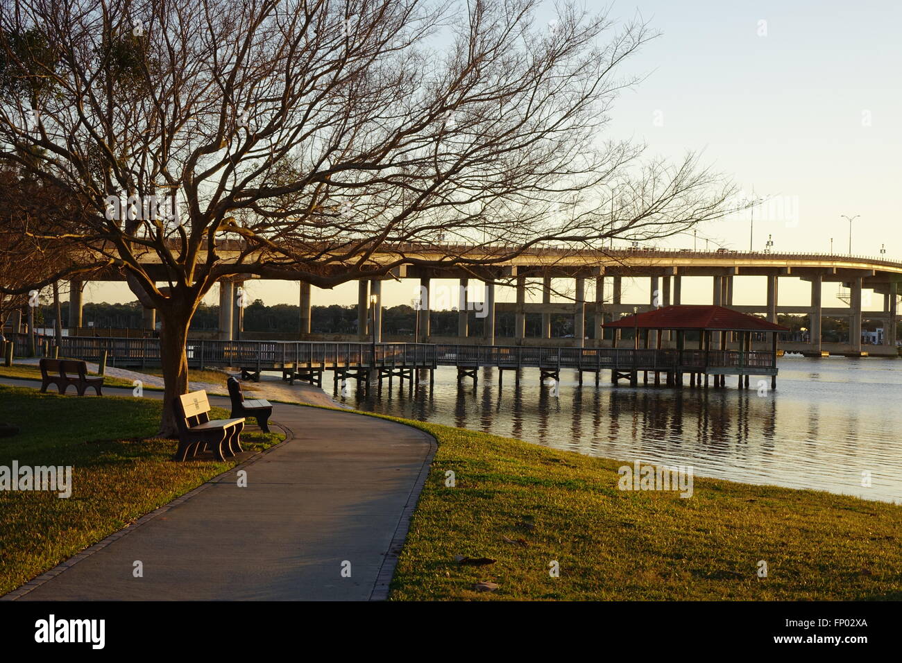 Granada bridge from Fortunato park, Ormond Beach, Florida Stock Photo ...
