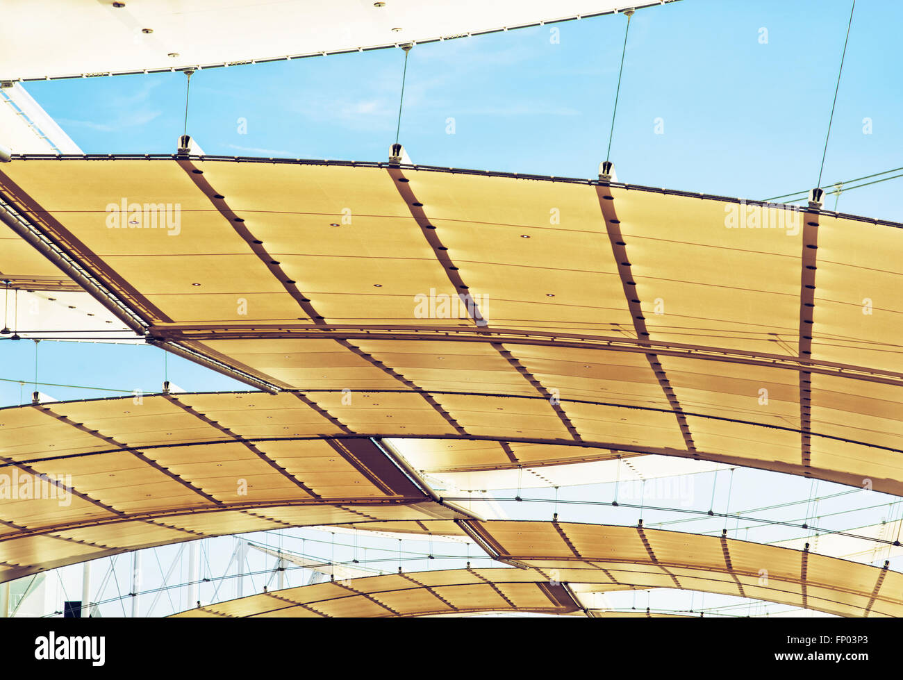 Futuristic roof on the exhibition space. Architectural element Stock ...