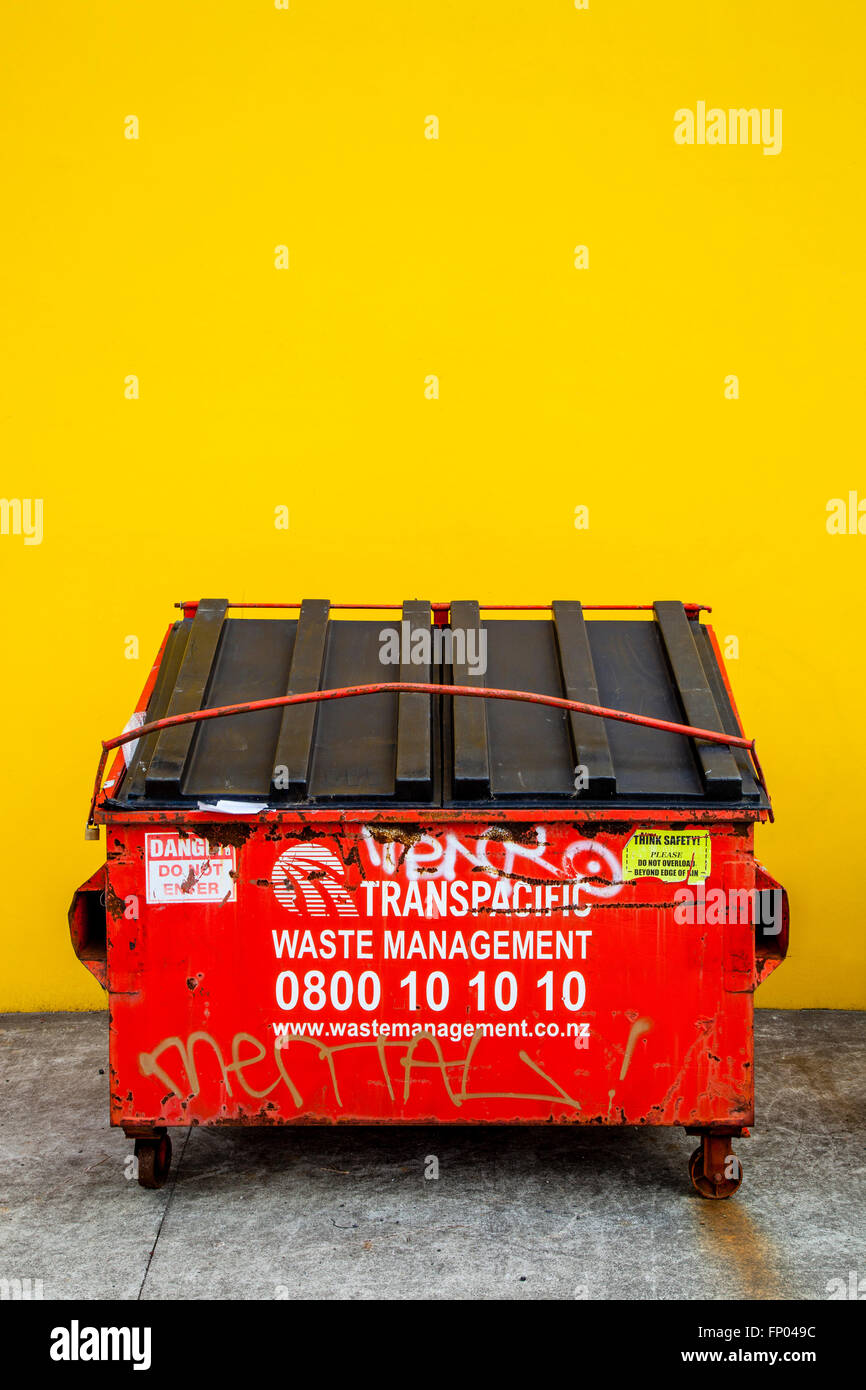 Colourful Dumpster, Pukekohe, North Island, New Zealand Stock Photo - Alamy