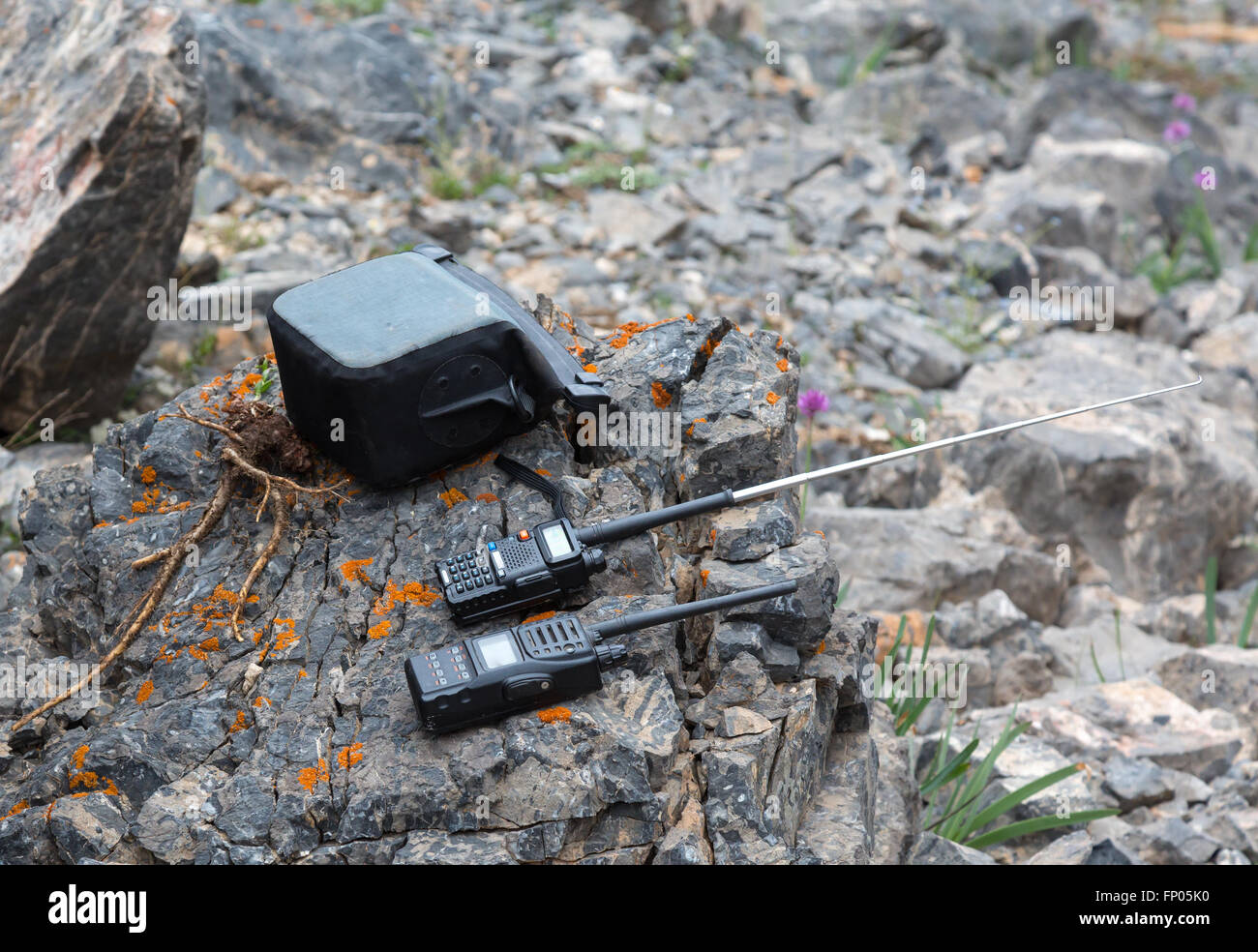 Two Radio Stations on Stone Stock Photo - Alamy