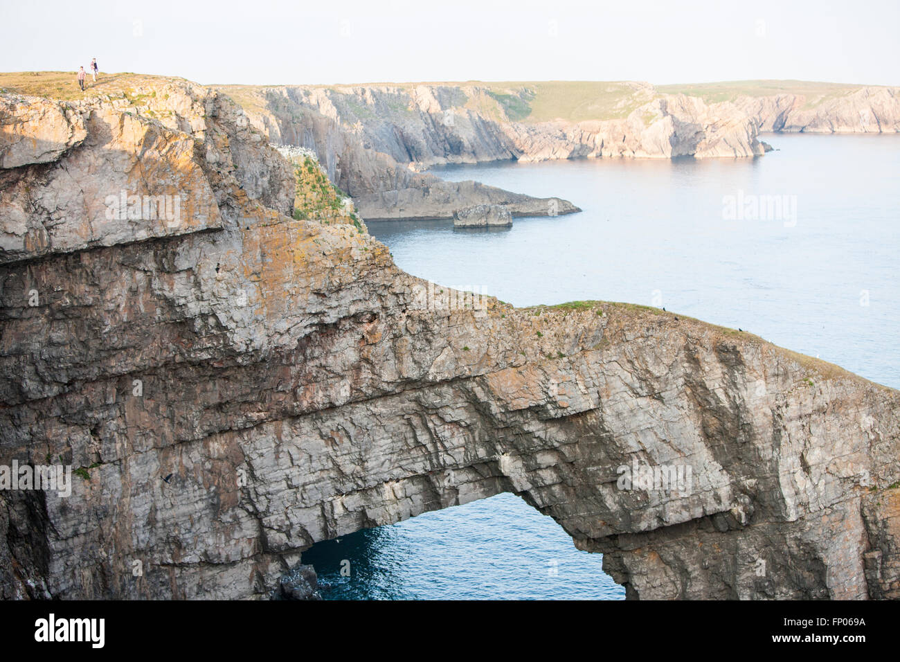 The Green Bridge of Wales, a natural arch formed by sea erosion in ...