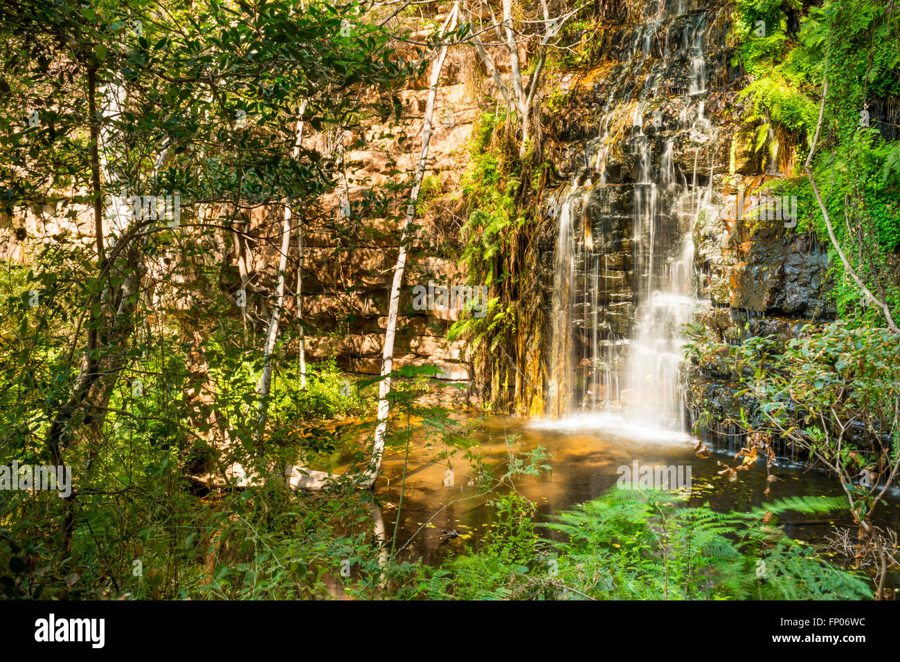 One of five waterfalls along the Moremi Gorge (Goo Moremi) trail in ...