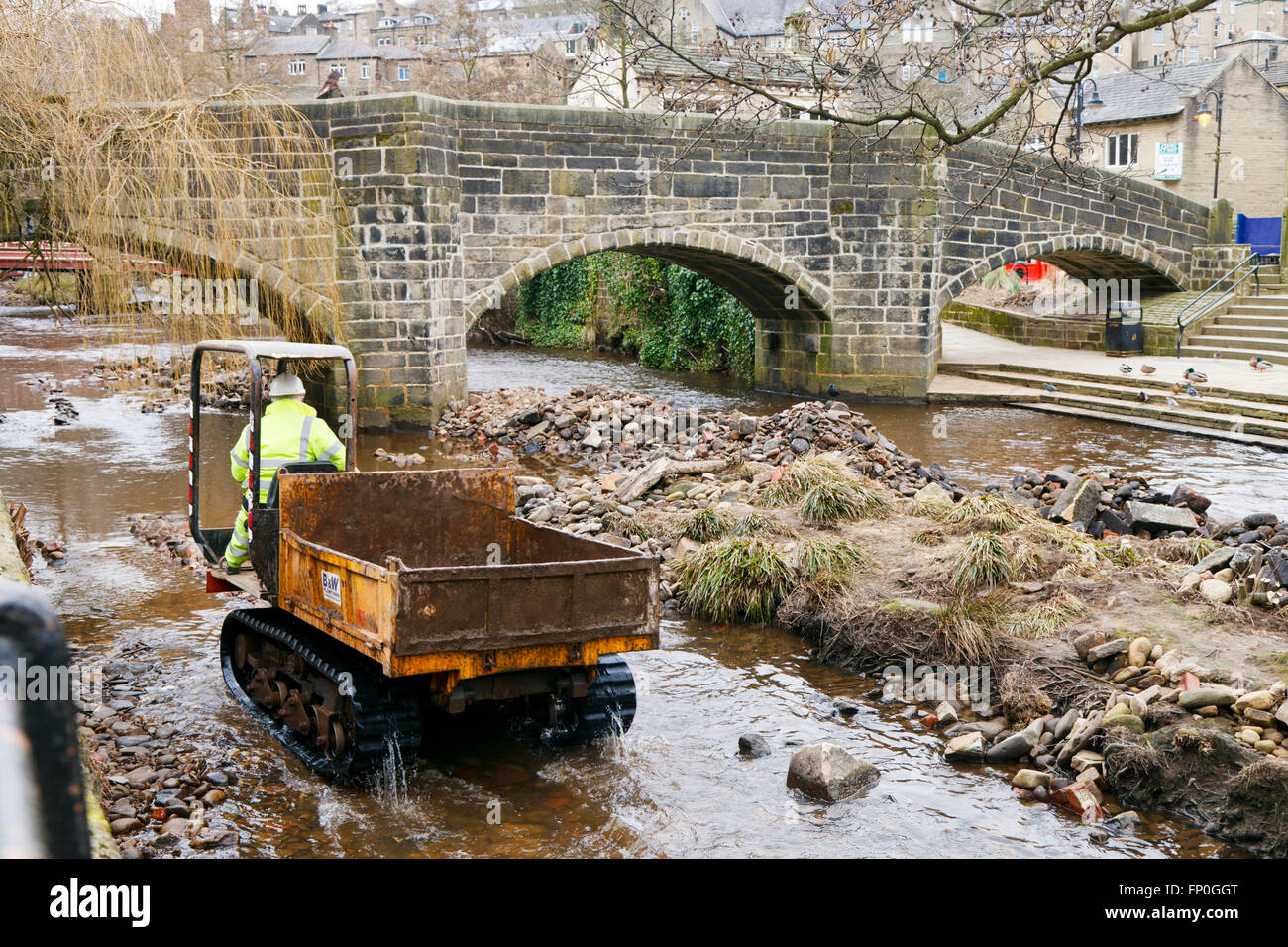 Hebden Bridge, Yorkshire, UK. 15th Mar, 2016. A small rubber track ...