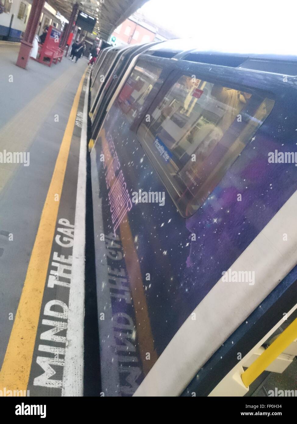 Promotional advert on the tube train in London Underground - The Night ...