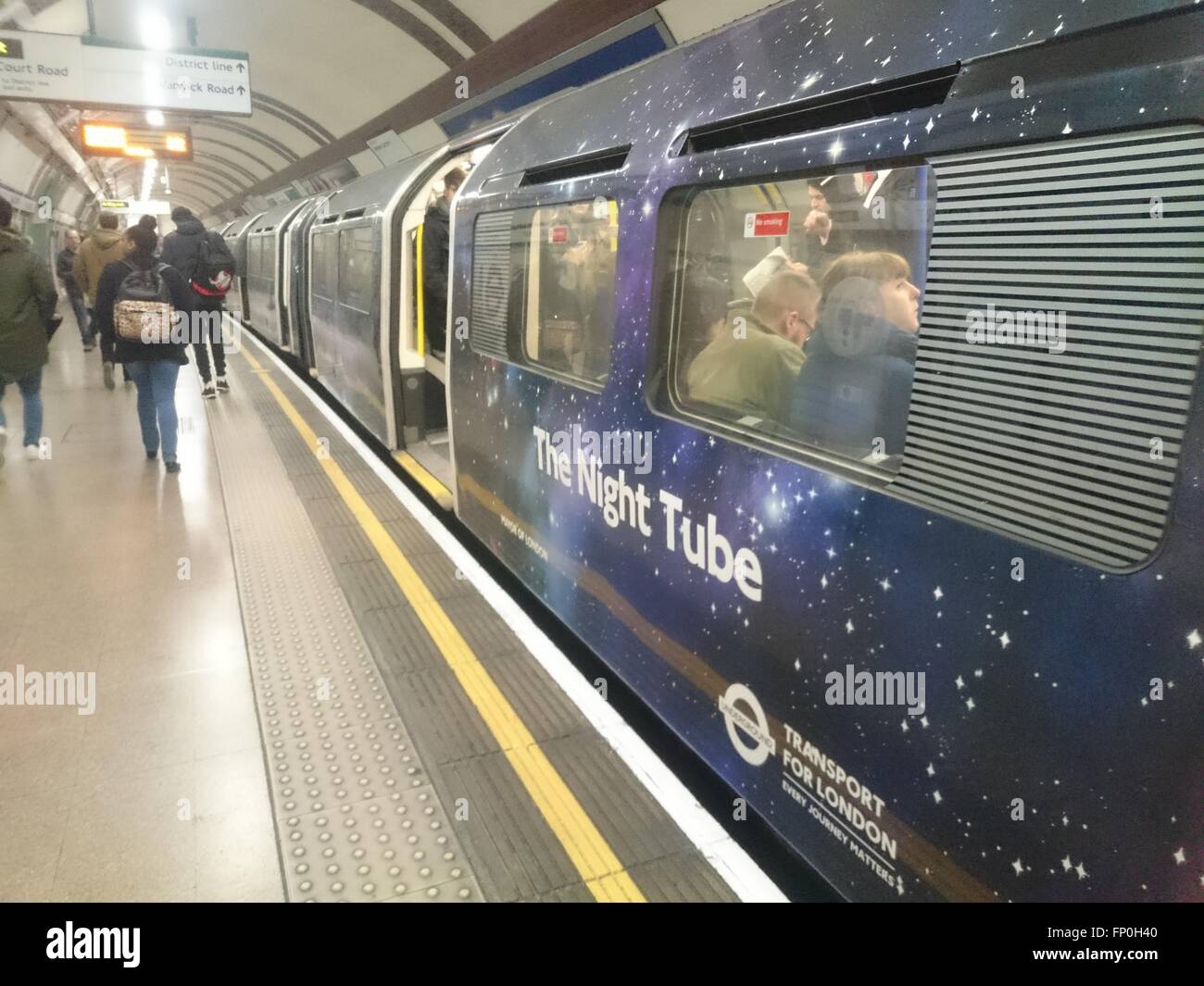 Promotional advert on the tube train in London Underground - The Night ...