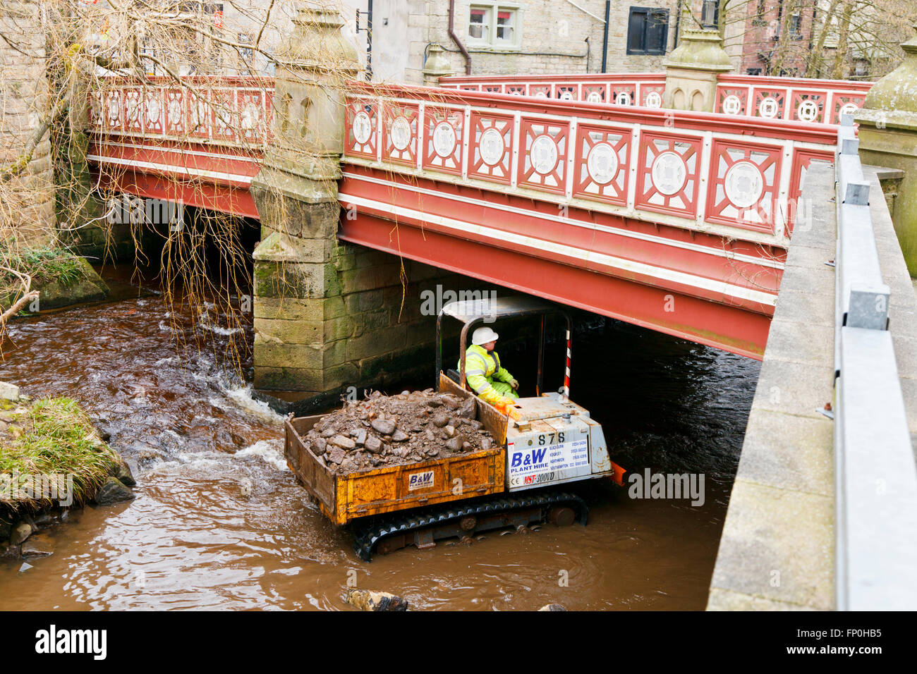 A small rubber track carrier negotiates St Georges Bridge as it hauls ...