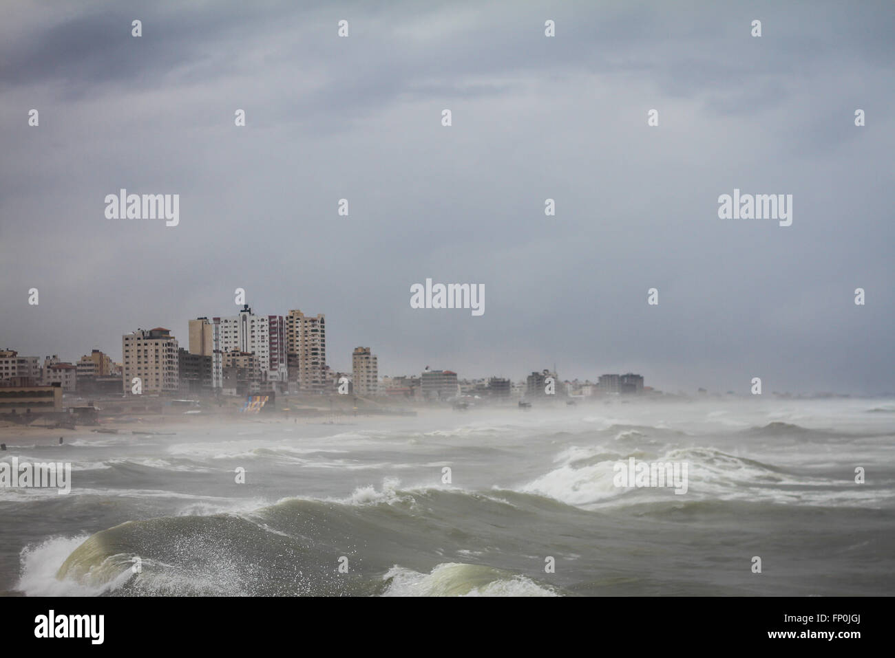 Gaza, Palestine. 17th Mar, 2016. The coast of Gaza City during the ...