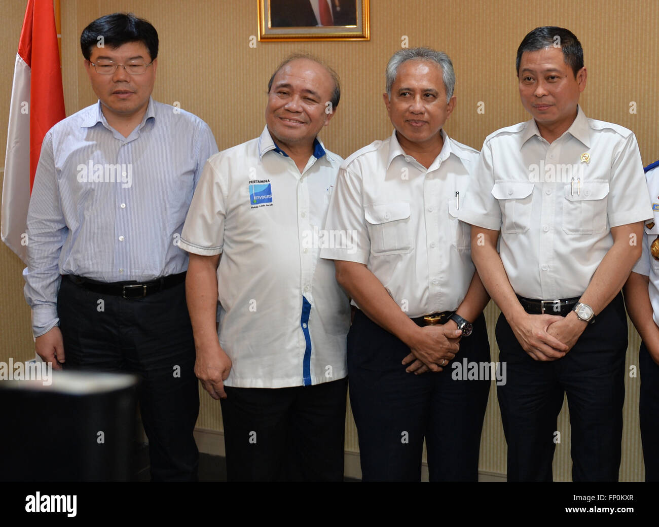 Jakarta, Indonesia. 16th Mar, 2016. (from L to R) Chairman of China Railway Co. Ltd. Yang ...
