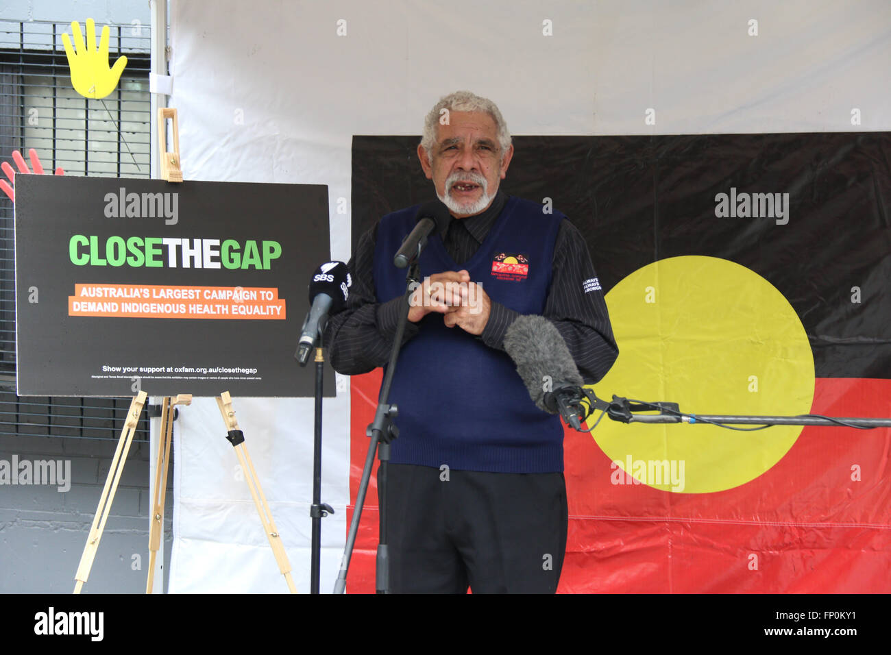 Sydney, Australia. 17 March 2016. Pictured: Uncle Allen Madden ...