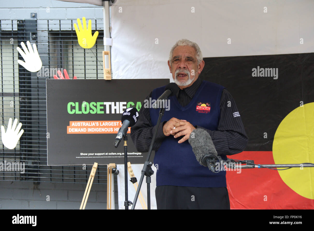 Sydney, Australia. 17 March 2016. Pictured: Uncle Allen Madden ...