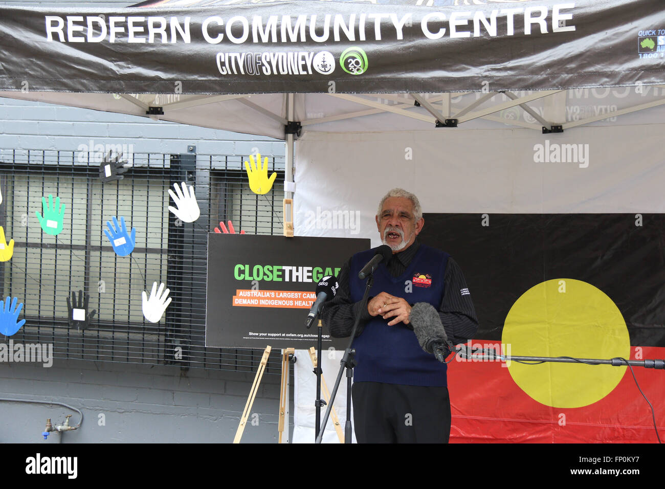 Sydney, Australia. 17 March 2016. Pictured: Uncle Allen Madden ...