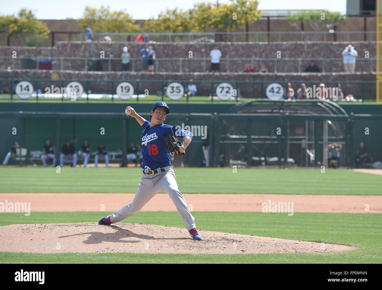 Glendale, Arizona, USA. 15th Mar, 2016. Kenta Maeda (Dodgers) MLB ...