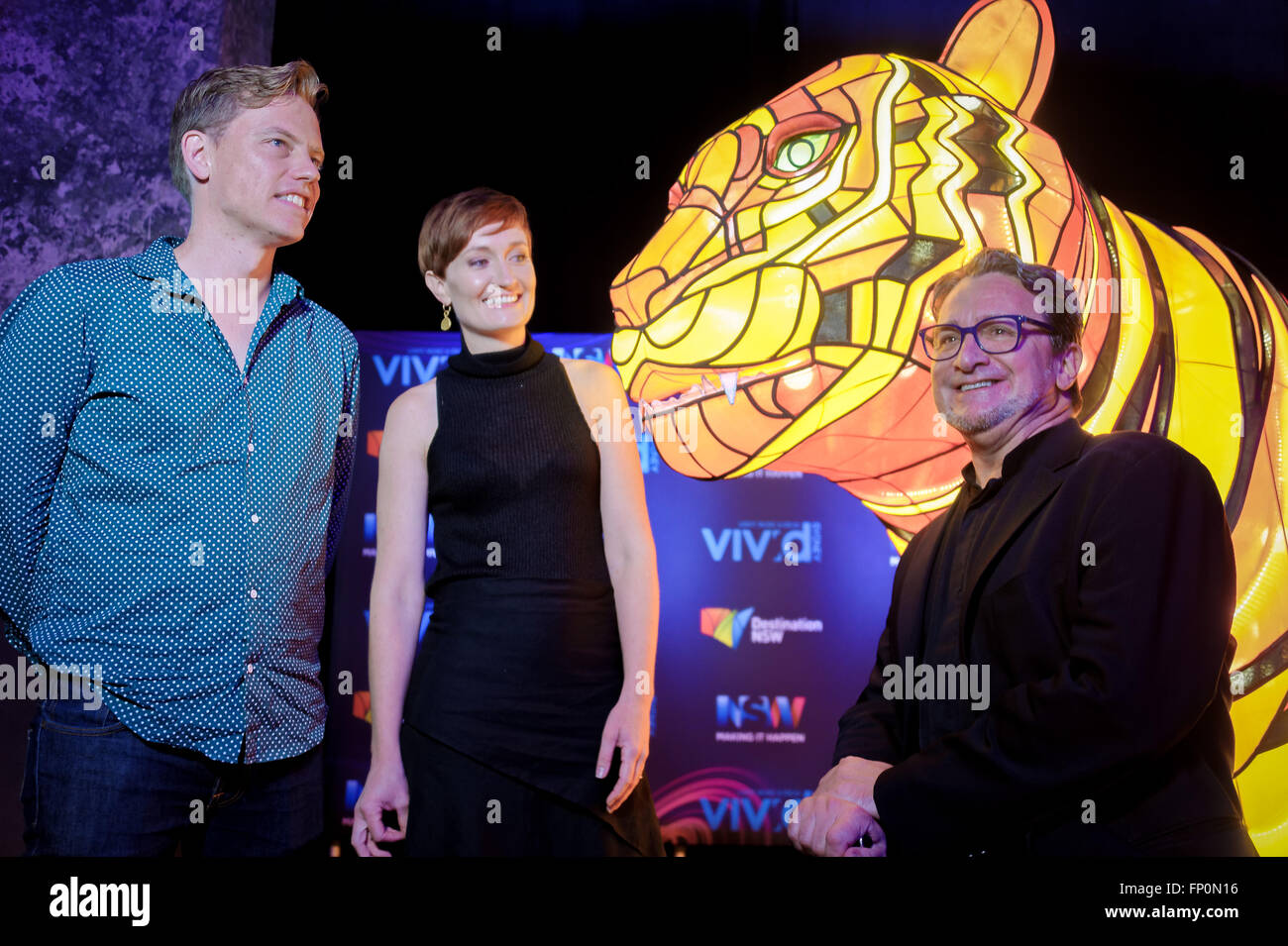 Sydney, Australia. 17th Mar, 2016. Artists Nicholas Tory (L) Lucy ...