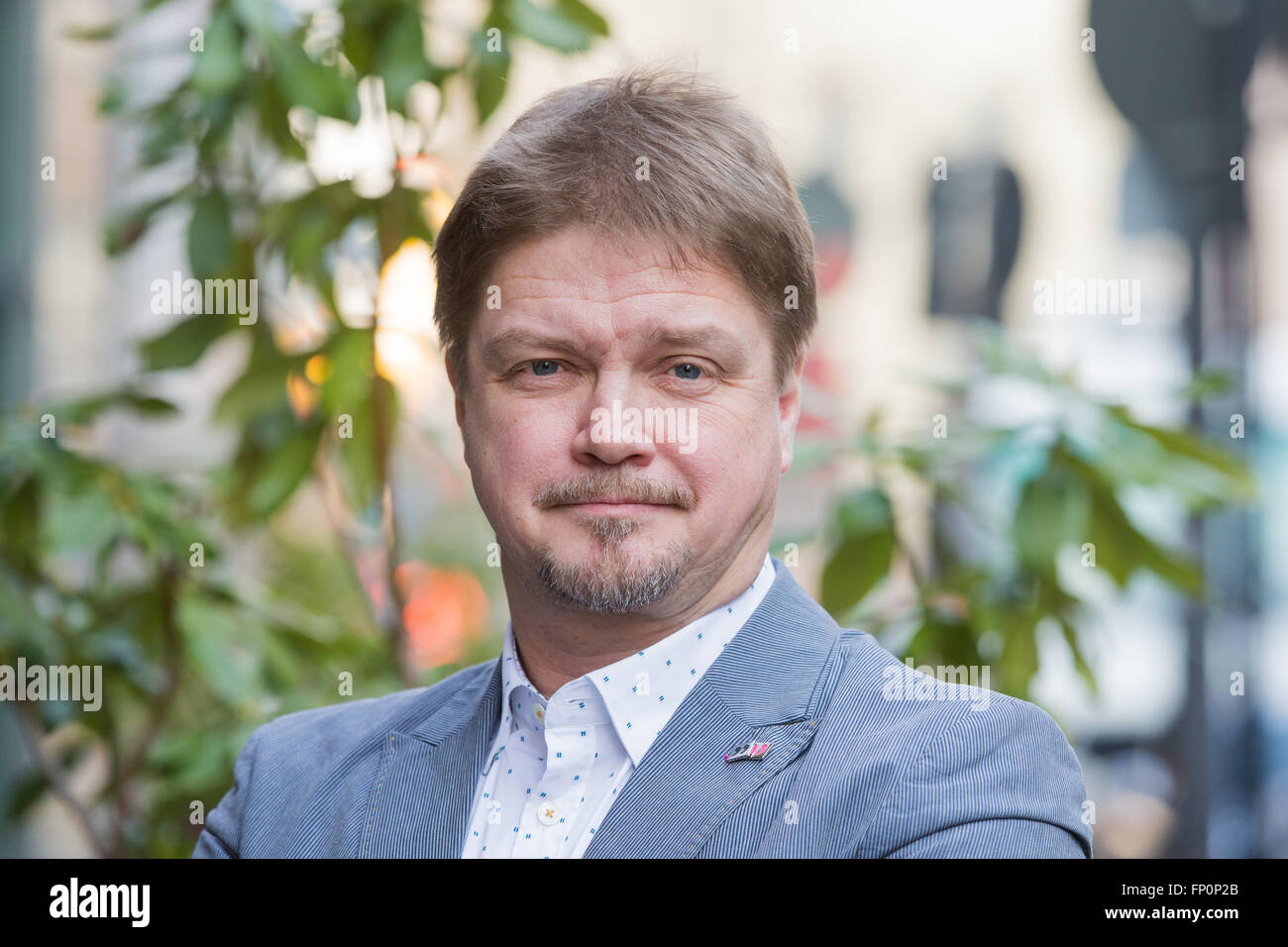 Finnish children's book author Timo Parvela posing at the Lit.Cologne ...