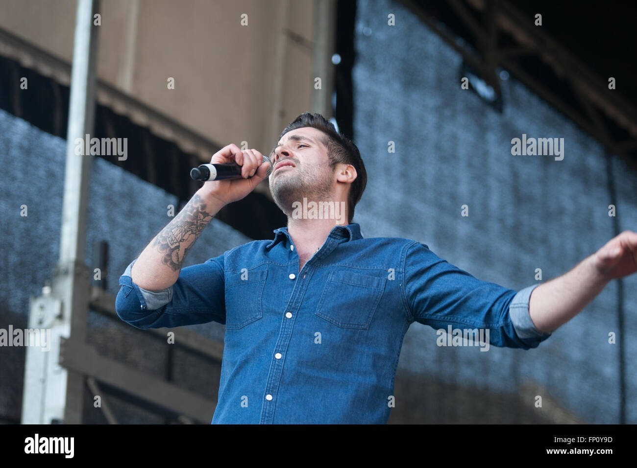 Belfast, Ireland 17th March. X-Factor 2014 winner Ben Haenow heading ...