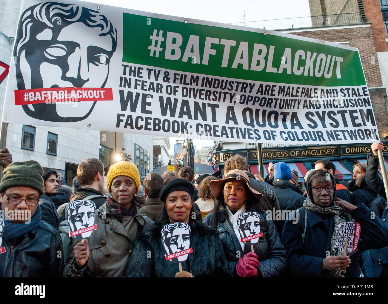 Protesters from the Creatives of Colour Network gather outside the ...