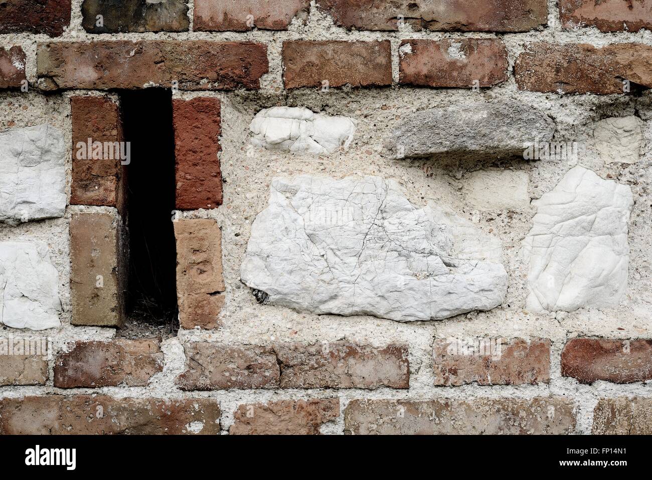 Medieval wall with defense aperture Stock Photo - Alamy