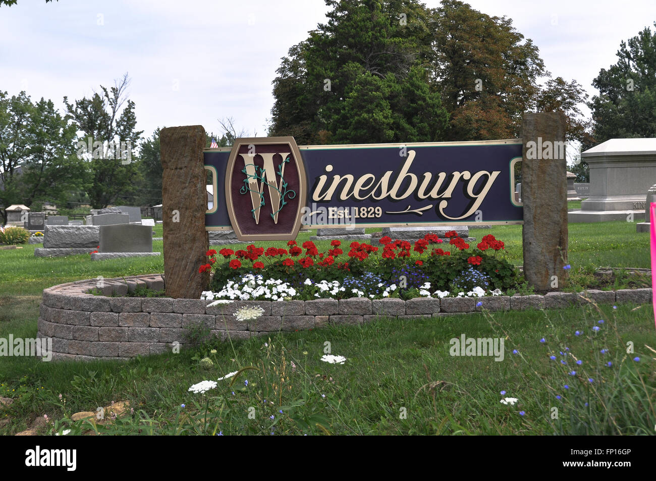 Winesburg, Ohio, USA - August 11, 2013 : Town sign of Winesburg, Ohio ...
