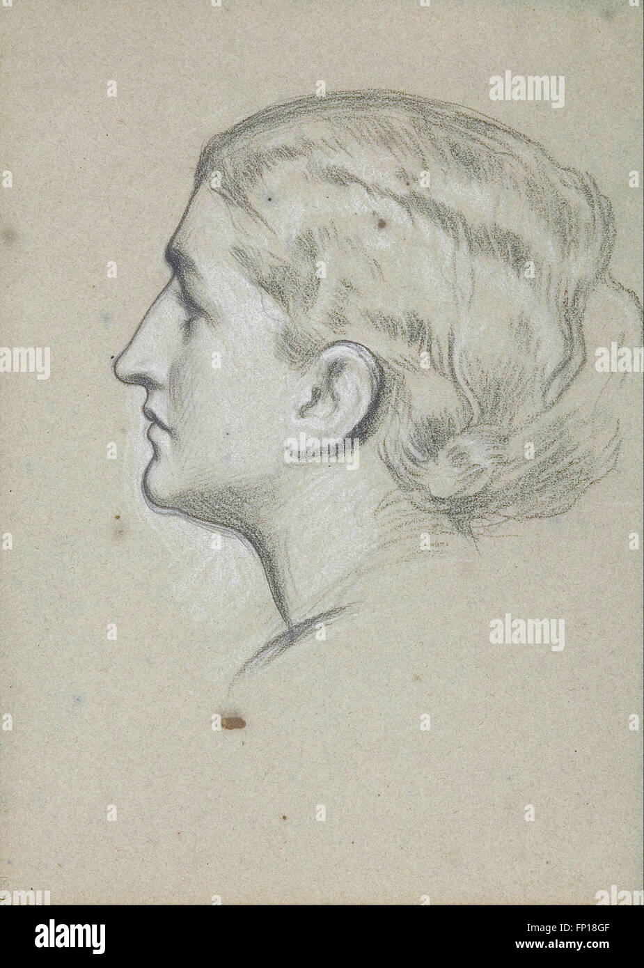 Frederic Leighton - Study of a woman's head for the painting 'A noble ...