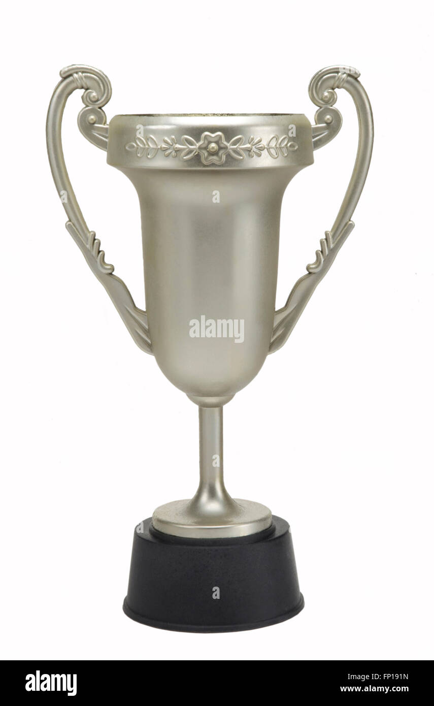 Silver Trophy on white Stock Photo - Alamy