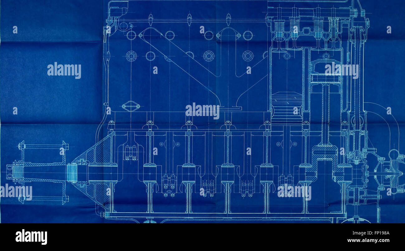 Design of a 200 horsepower aeronautical engine (1920 Stock Photo - Alamy