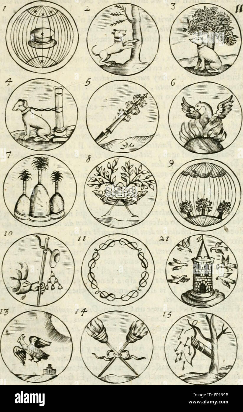 This work features ancient and modern devices and emblems, drawn from ...