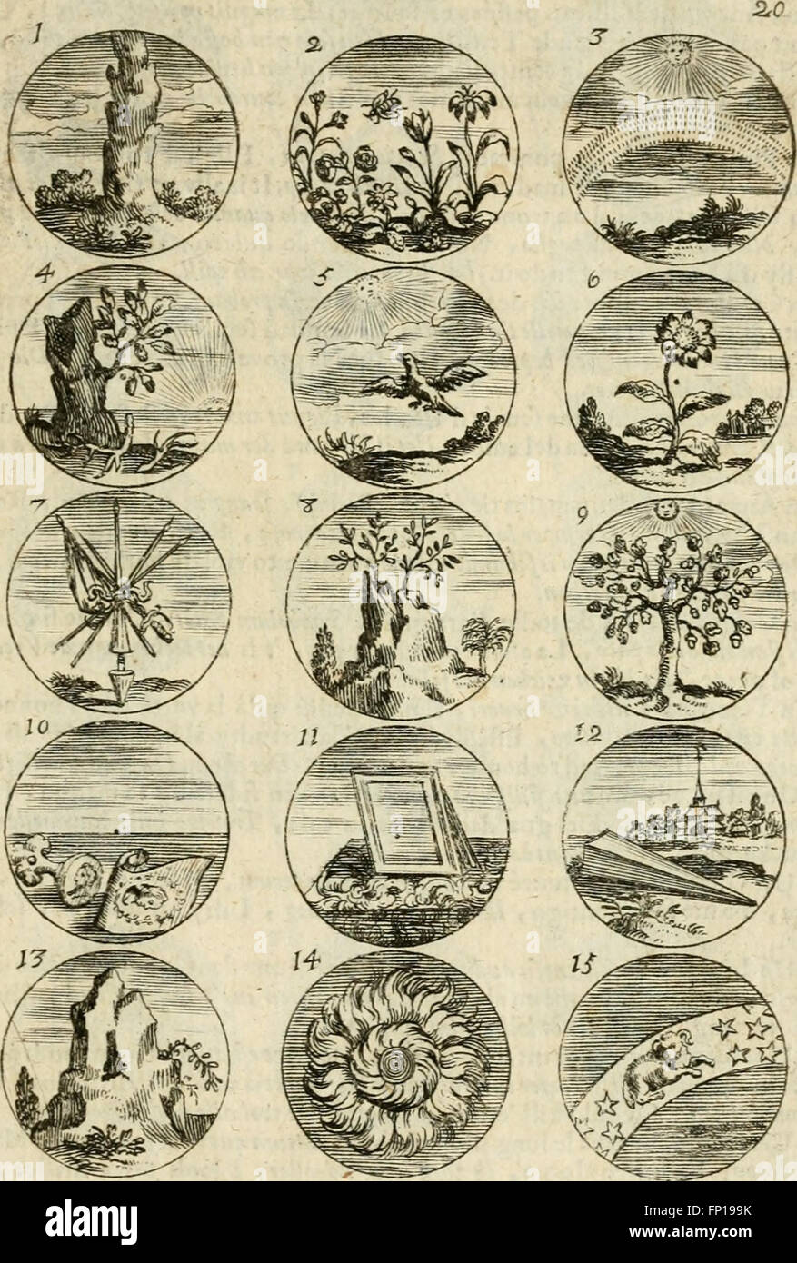 This work features ancient and modern devices and emblems from ...