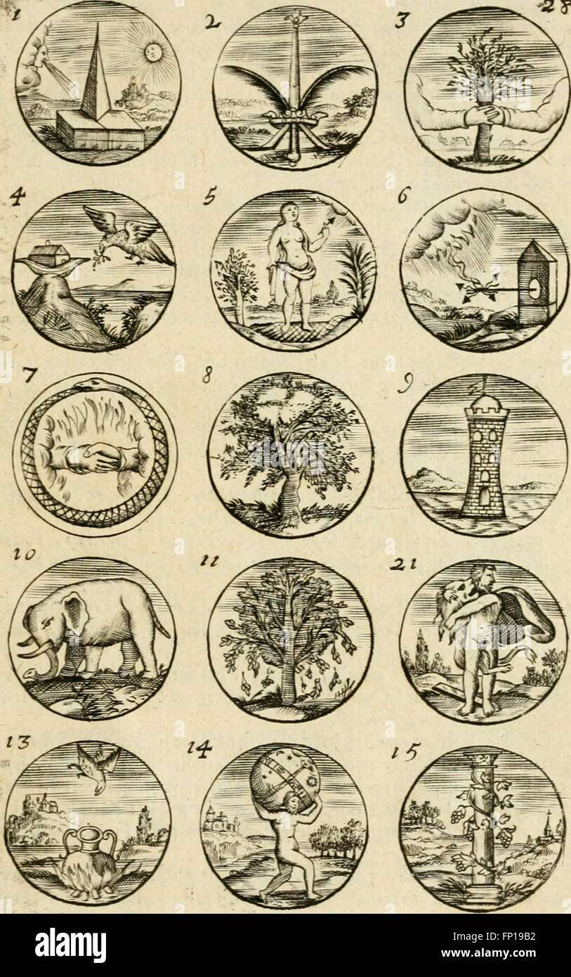 A collection of ancient and modern devices and emblems from famous ...