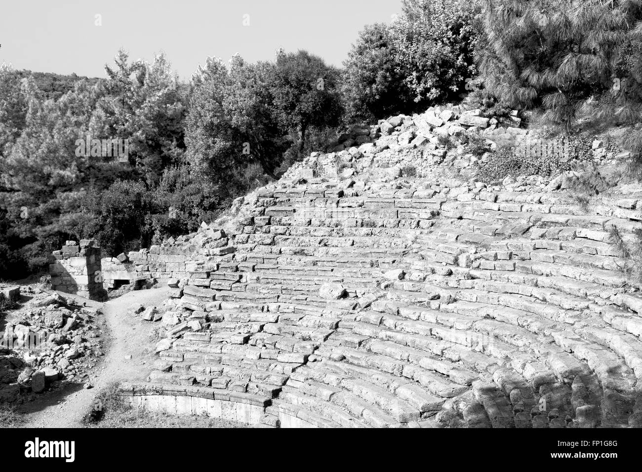 Destroyed column in black and white Black and White Stock Photos ...