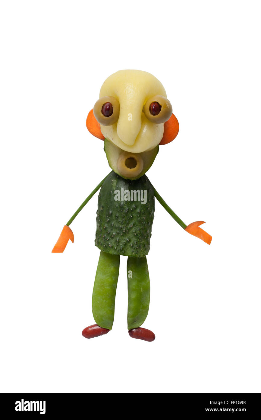 Bald man made of green vegetables on isolated background Stock Photo ...