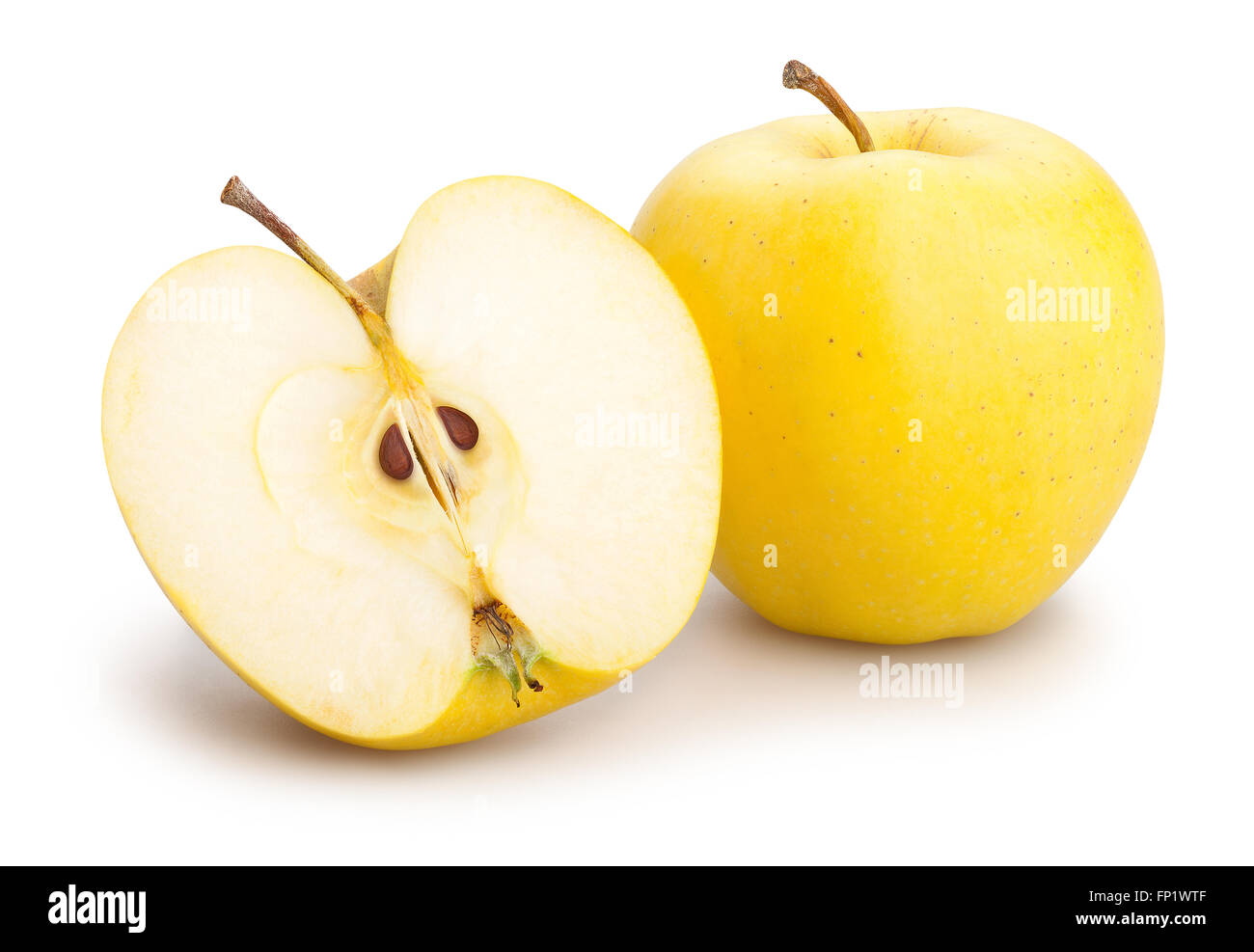 yellow apples isolated Stock Photo - Alamy