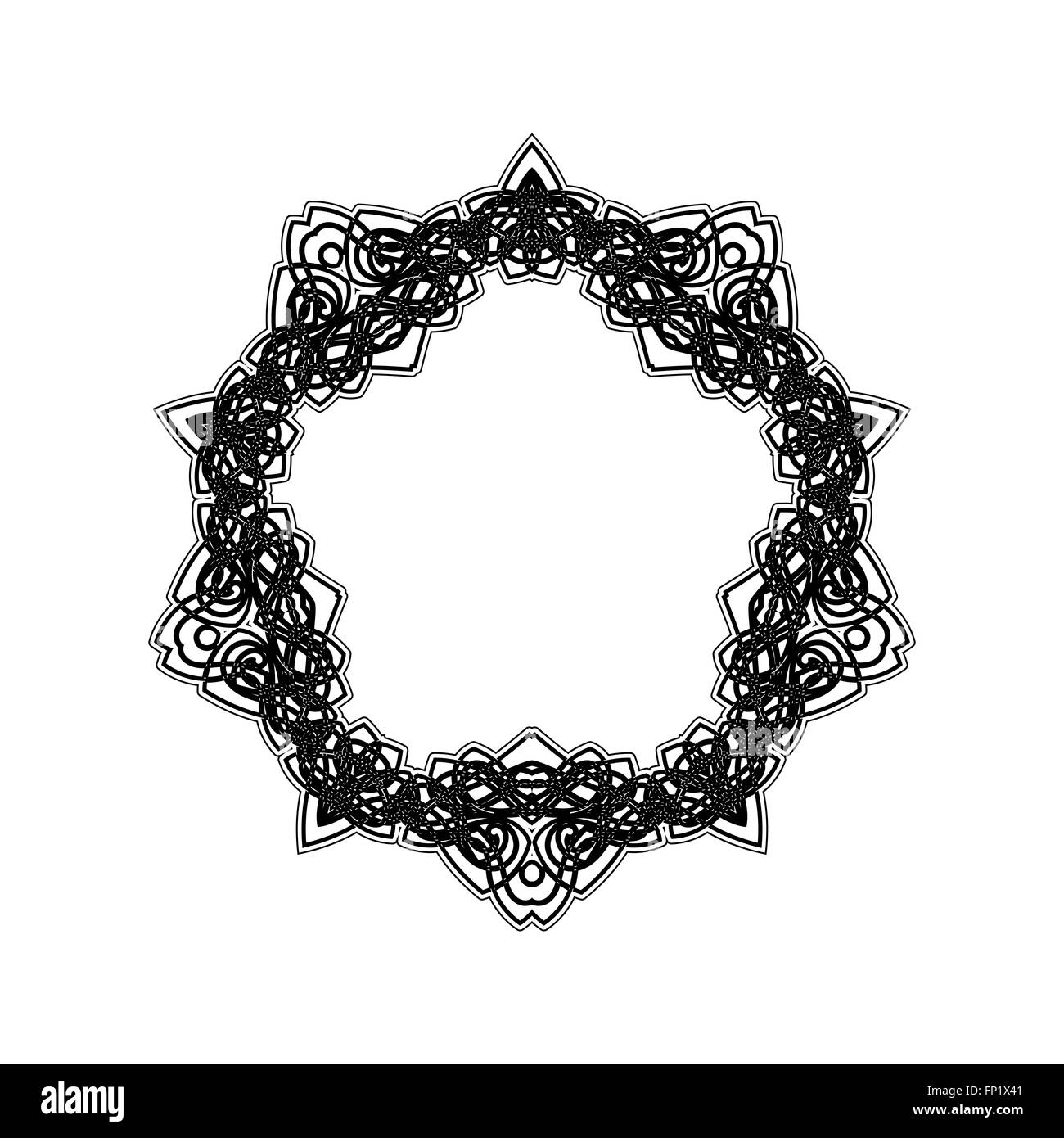 Ornate border. Gothic lace tattoo. Celtic weave with sharp corners ...