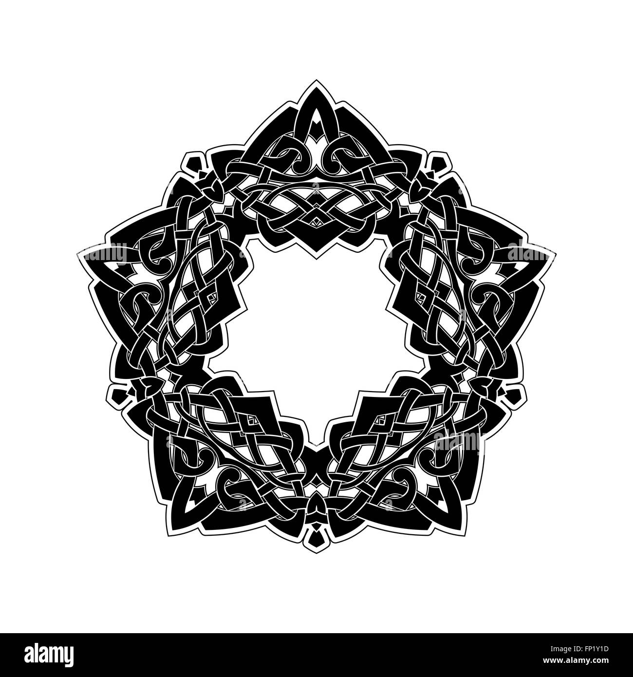 Ornate border. Gothic lace tattoo. Celtic weave with sharp corners ...