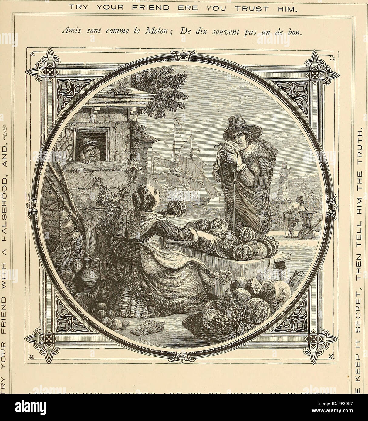 This 1862 collection presents moral emblems, aphorisms, adages, and ...
