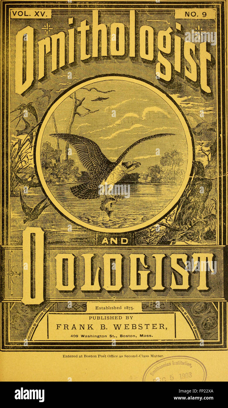 The 1890 journal 'Ornithologist and Oölogist' covers studies of bird ...