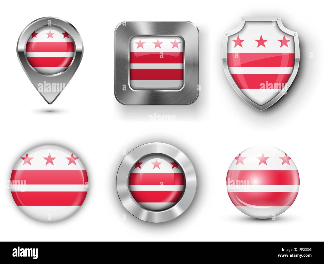 USA State Flag Badges Stock Vector Image & Art - Alamy