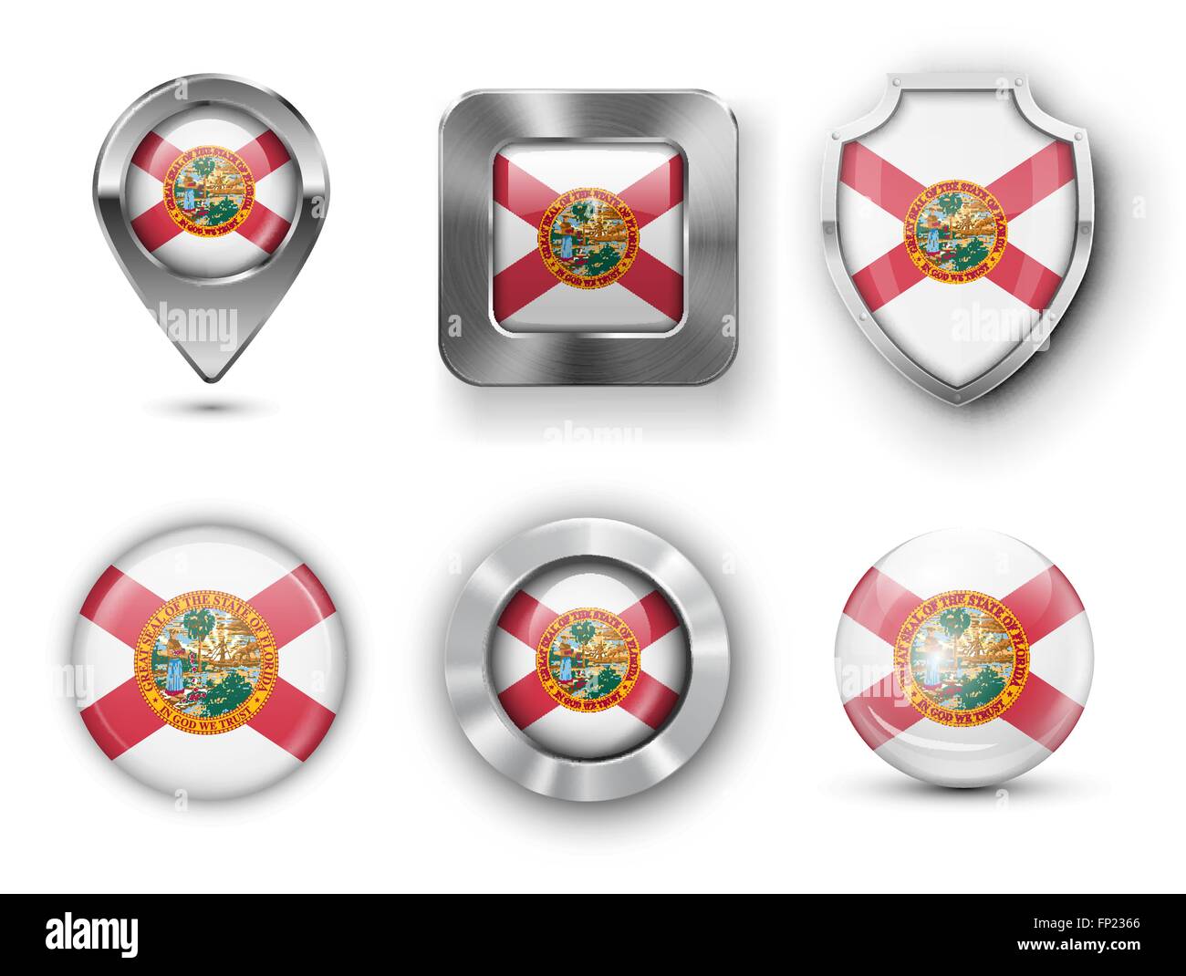 USA State Flag Badges Stock Vector Image & Art - Alamy