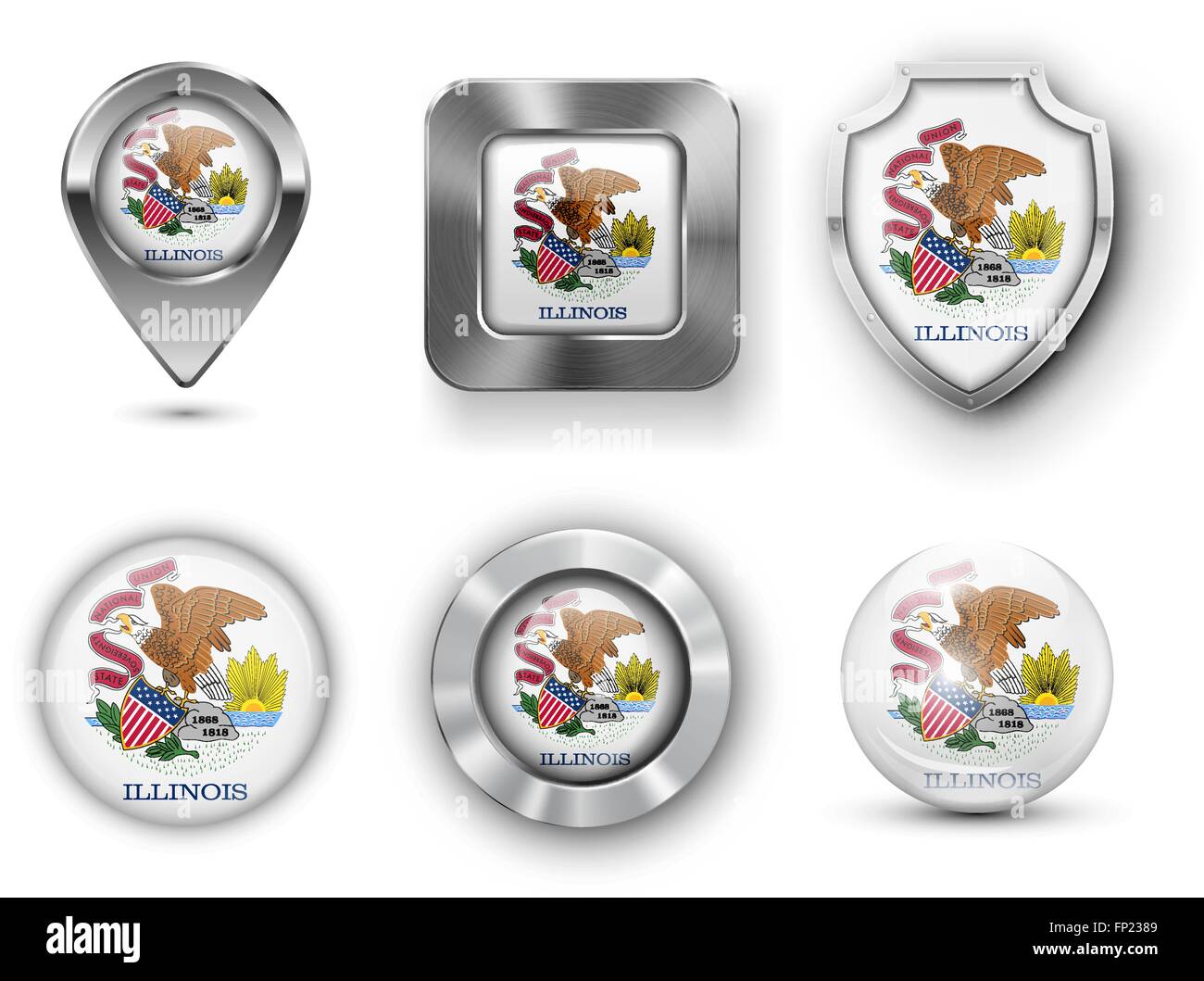 USA State Flag Badges Stock Vector Image & Art - Alamy